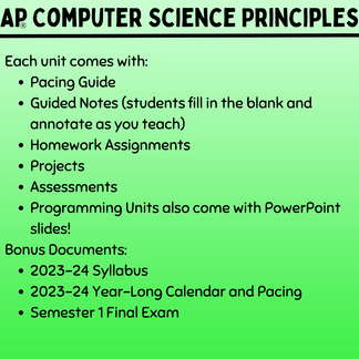 Goldie’s FULL CURRICULUM for AP® Computer Science Principles with PYTH ...