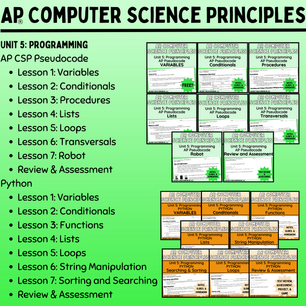 Goldie’s FULL CURRICULUM for AP® Computer Science Principles with PYTH – Goldie's Math Emporium