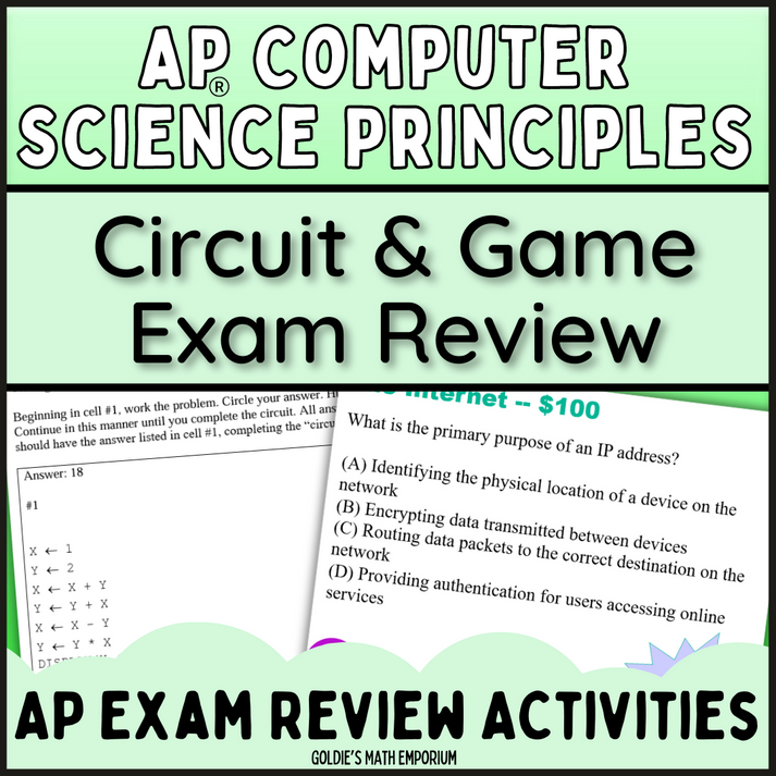 Goldie’s Circuit and Game Review for AP® Computer Science Principles ...
