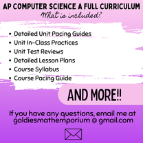 Goldie's FULL CURRICULUM for AP® Computer Science A – Goldie's Math ...