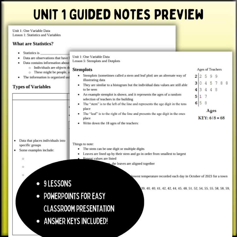 Statistics: One Variable Data – Goldie's Math Emporium