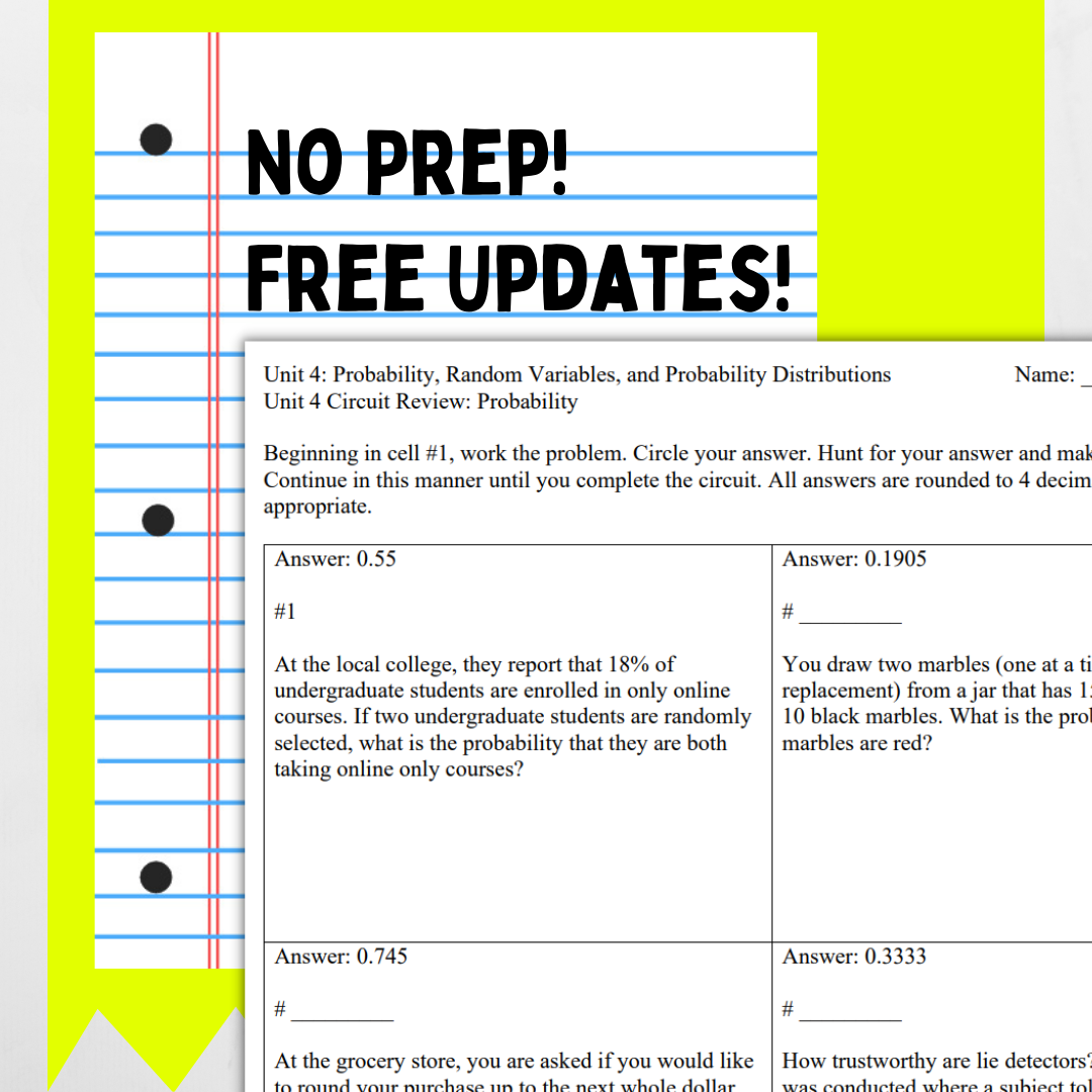 Goldie’s AP® Statistics UNIT 4 PLANS – Probability and Random Variable ...