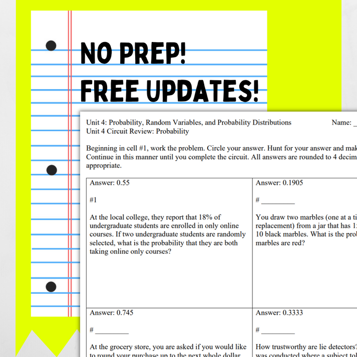Goldie’s AP® Statistics UNIT 4 PLANS – Probability and Random Variable ...