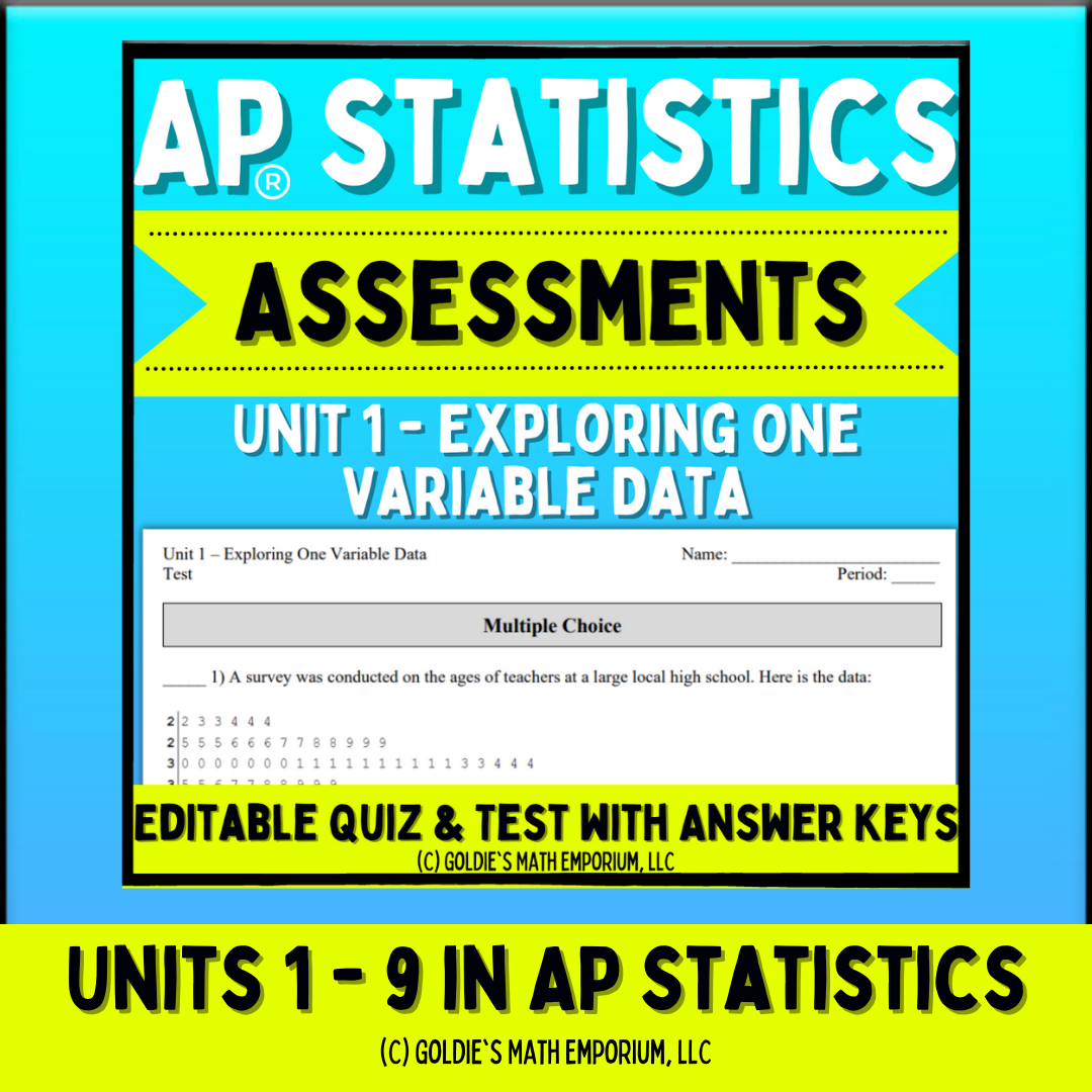 Goldie’s Assessment Bundle for AP® Statistics – Goldie's Math Emporium