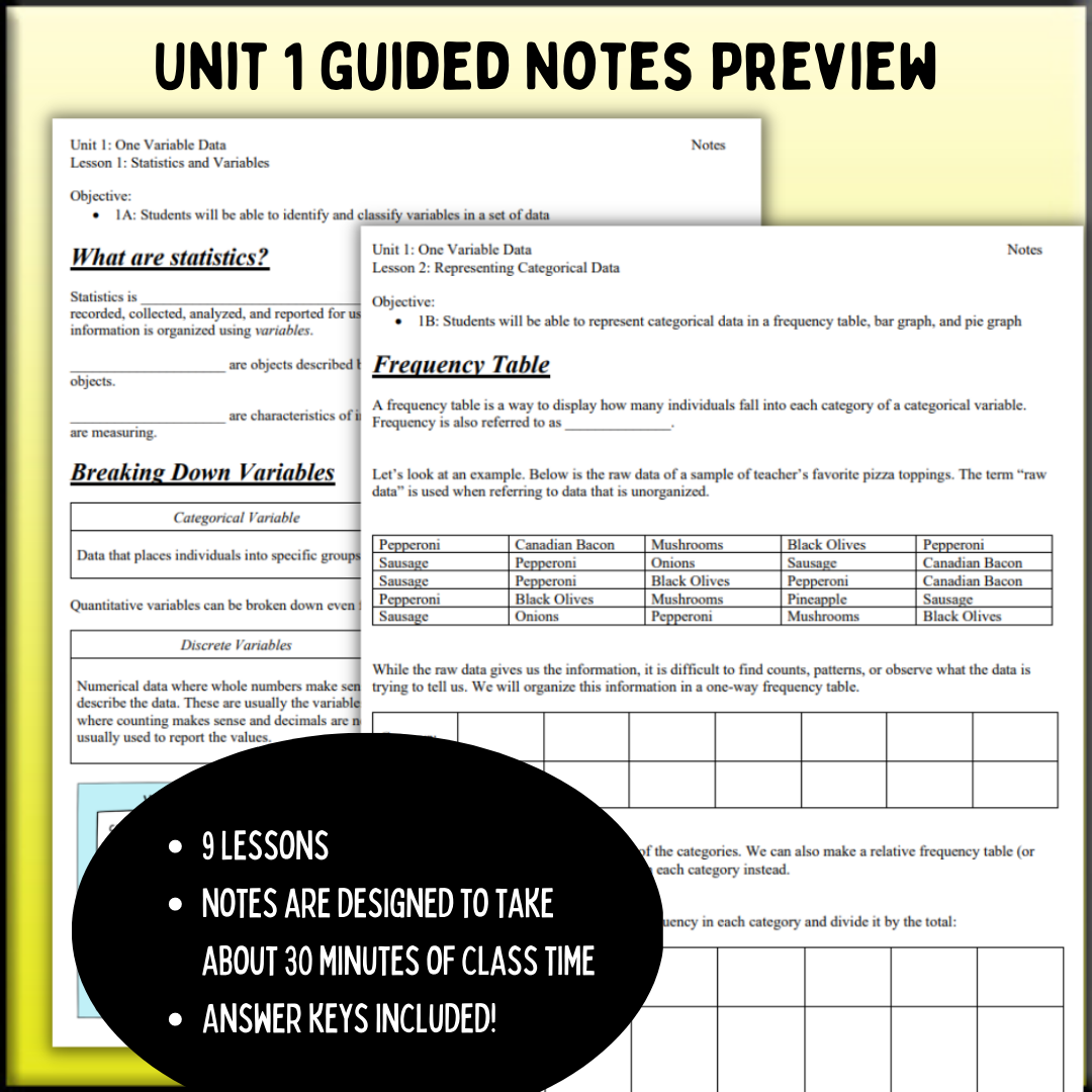 Statistics: One Variable Data – Goldie's Math Emporium